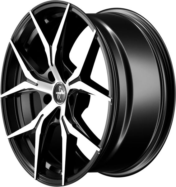 Jante alu KESKIN KT19 Noir brillant / face polie 8x18 5x114.3 ET40 72.6 ...