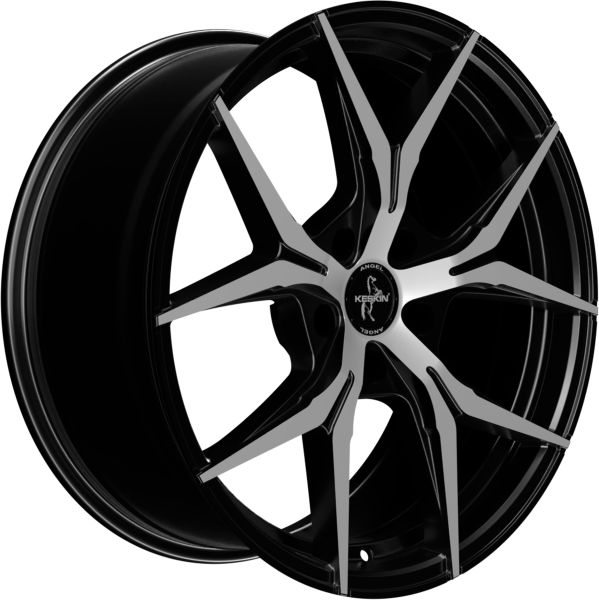 Jante alu KESKIN KT19 Noir brillant / face polie 8x18 5x114.3 ET40 72.6 ...