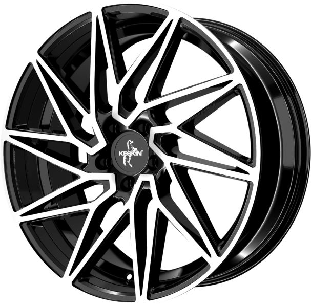 Jante alu KESKIN KT20 Noir brillant / face polie 8.5x19 5x120 ET35 72.6 ...