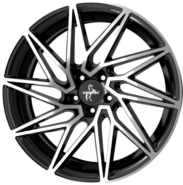 Jante alu KESKIN KT20 Noir brillant / face polie 8.5x19 5x120 ET35 72.6 ...