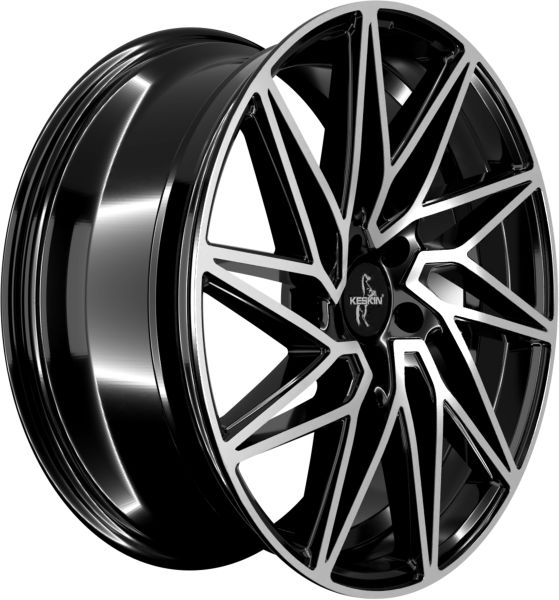 Jante alu KESKIN KT20 Noir brillant / face polie 8.5x19 5x120 ET35 72.6 ...