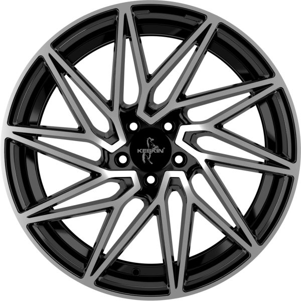 Jante alu KESKIN KT20 Noir brillant / face polie 8.5x19 5x120 ET35 72.6 ...