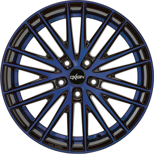 Jante alu OXIGIN 19 Oxspoke Noir / face polie bleue 7.5x17 5x100 ET35 ...